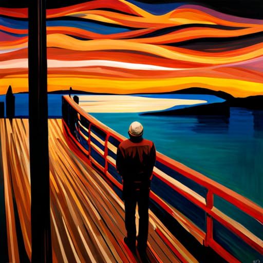 Edvard Munch's "The Sunset" - AI Generated Artwork - NightCafe Creator