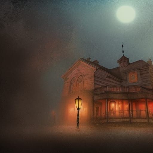 Misty haunted villa - AI Generated Artwork - NightCafe Creator