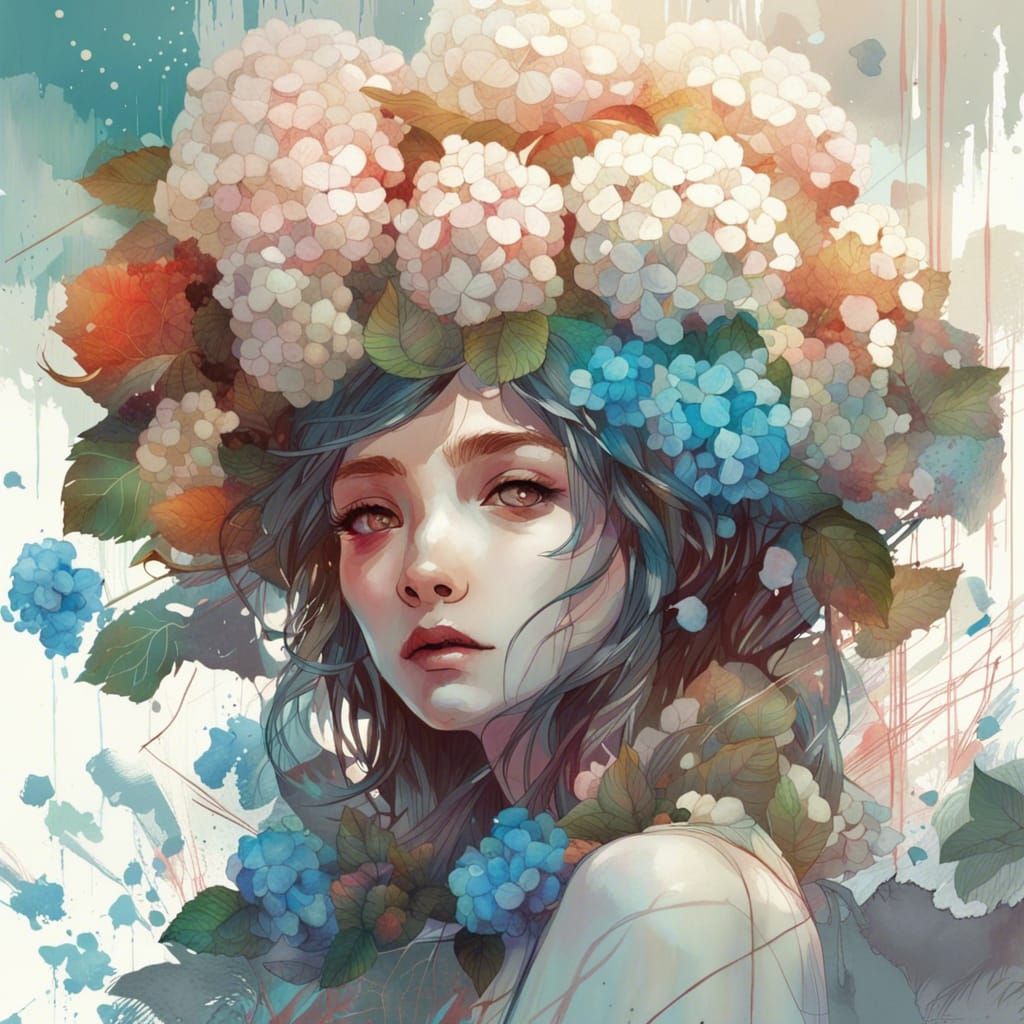 Hydrangea - AI Generated Artwork - NightCafe Creator