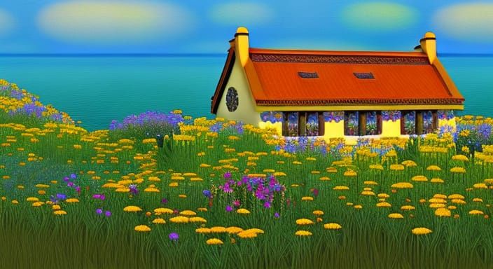 Seaside Cottage - AI Generated Artwork - NightCafe Creator