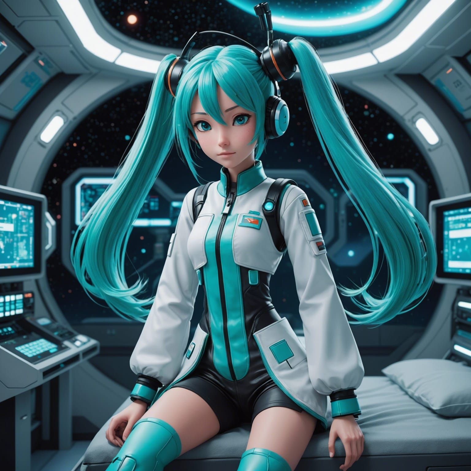 On Board Starship Miku - AI Generated Artwork - NightCafe Creator