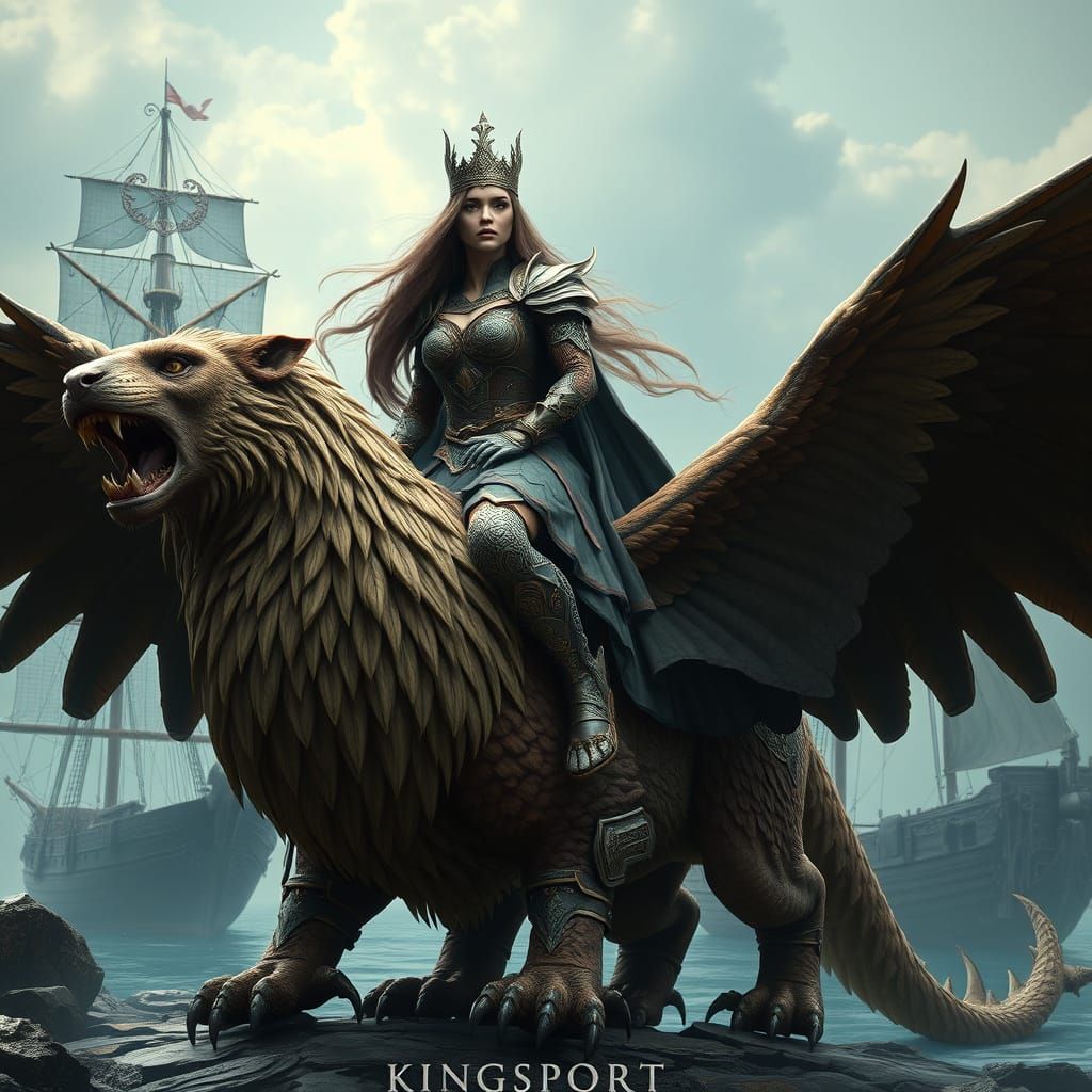 Regal Star Trek Queen Rides Elemental Beast, Hummi... - AI Art