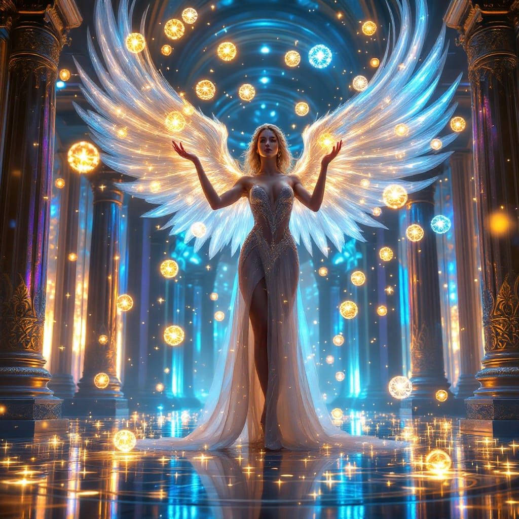 Valkyrie Radiates Ethereal Glow in a Resplendent H... - AI Art