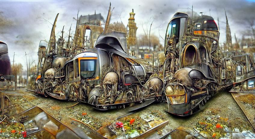 Graveyard Express 'futuristic lawless city : r/nightcafe