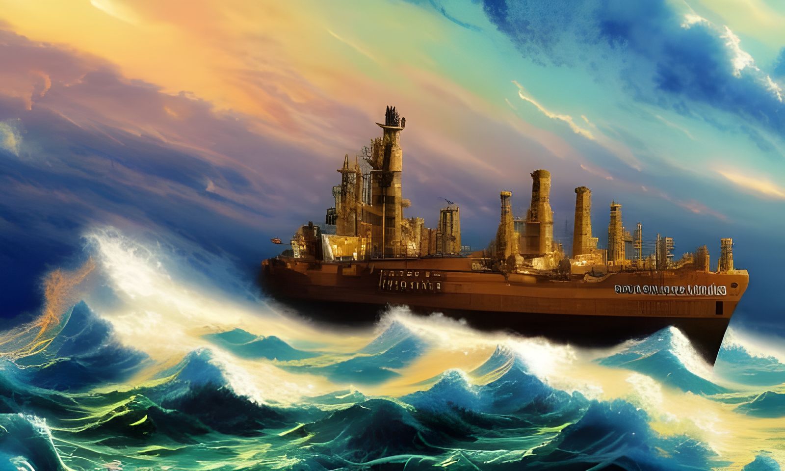 floating refinery vessel - AI Generated Artwork - NightCafe Creator
