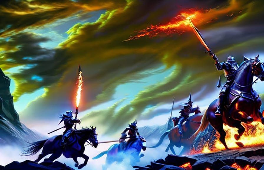 The Hell Knights Ride Forth - AI Generated Artwork - NightCafe Creator