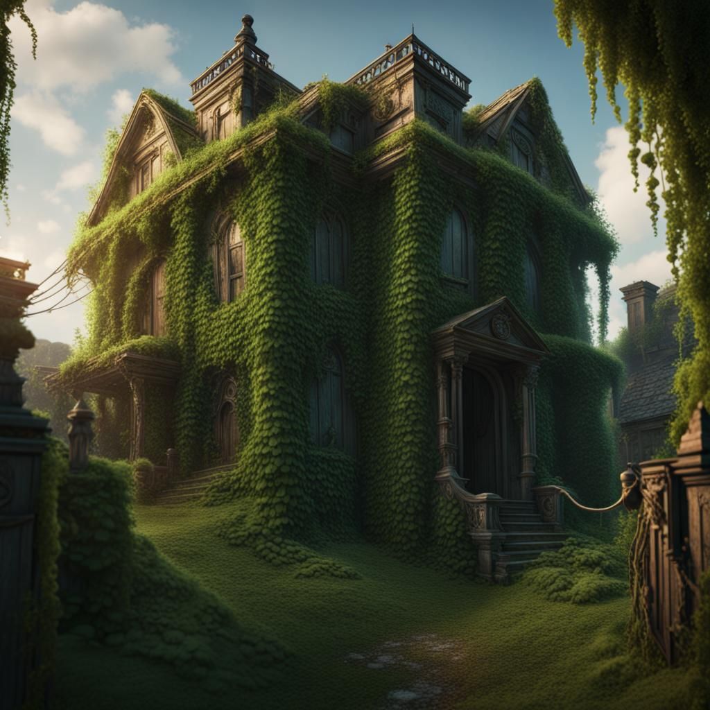 House overgrown - AI Generated Artwork - NightCafe Creator