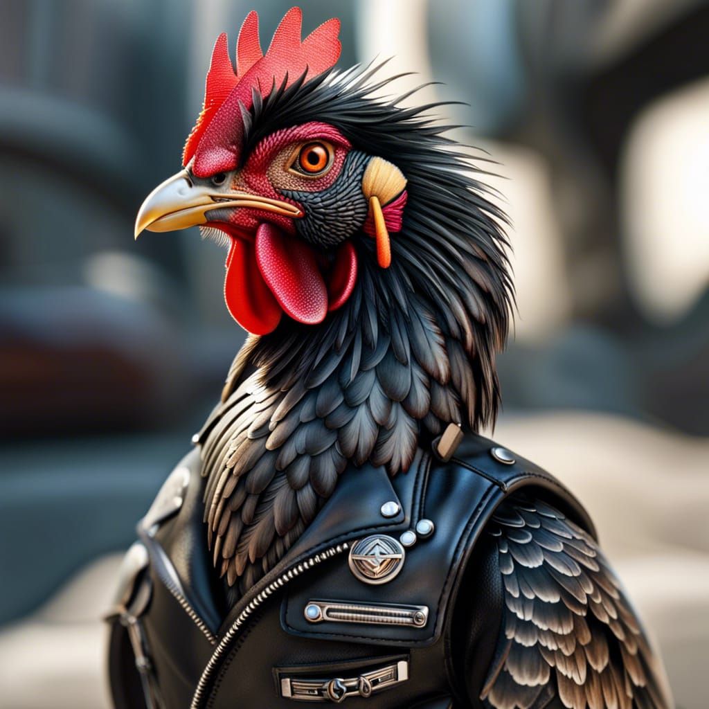 Biker Chicken - AI Generated Artwork - NightCafe Creator
