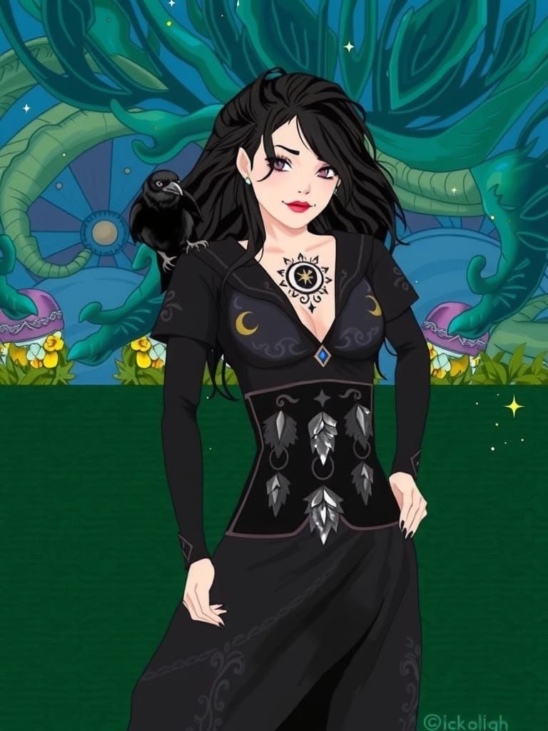 Enchanted Elf Wizard in Sailor Moon Style - AI Art