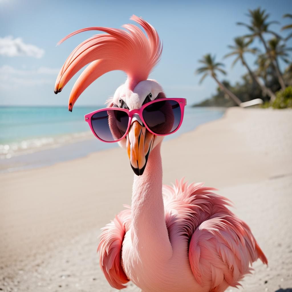 Cool Flamingo - AI Generated Artwork - NightCafe Creator