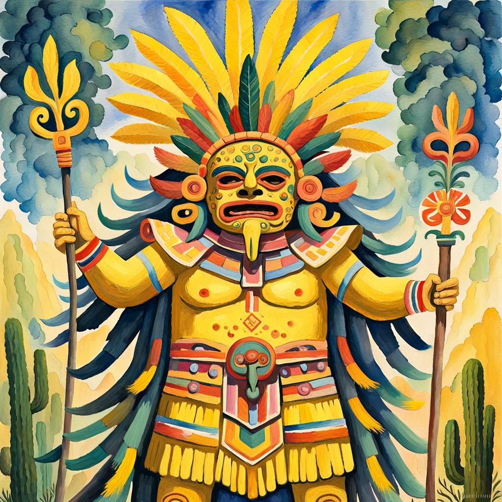 Tiripeme-xungápeti, “the Yellow God”, deity of northern Mexico - AI ...