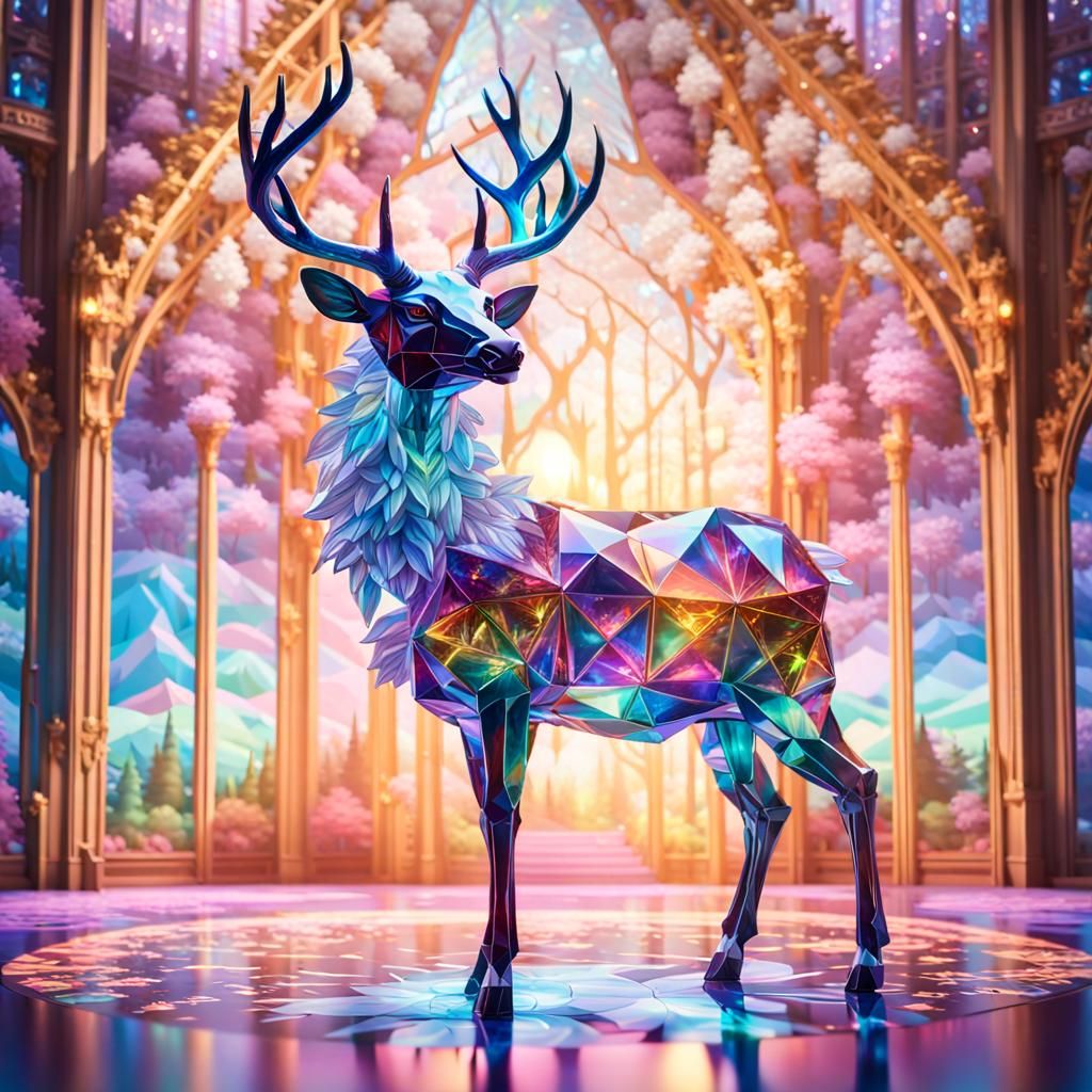 Majestic Crystal Deer - AI Generated Artwork - NightCafe Creator