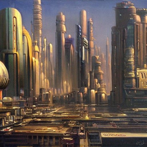 Retro futuristic city - AI Generated Artwork - NightCafe Creator