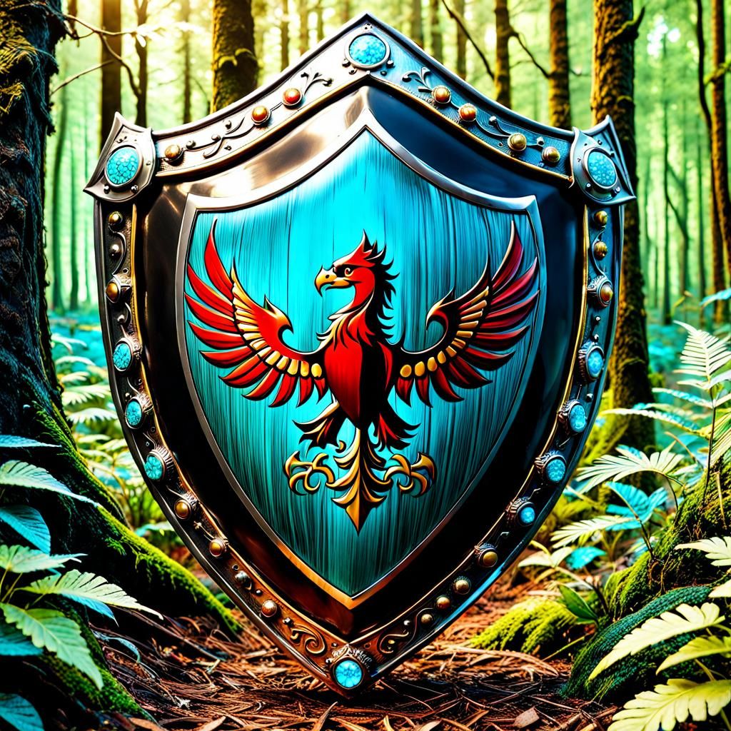 Phoenix shield v.5 - AI Generated Artwork - NightCafe Creator