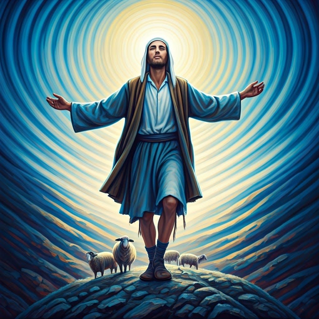 Hebrew Shepherd Boy in Joyful Dance, Radiant with ... - AI Art