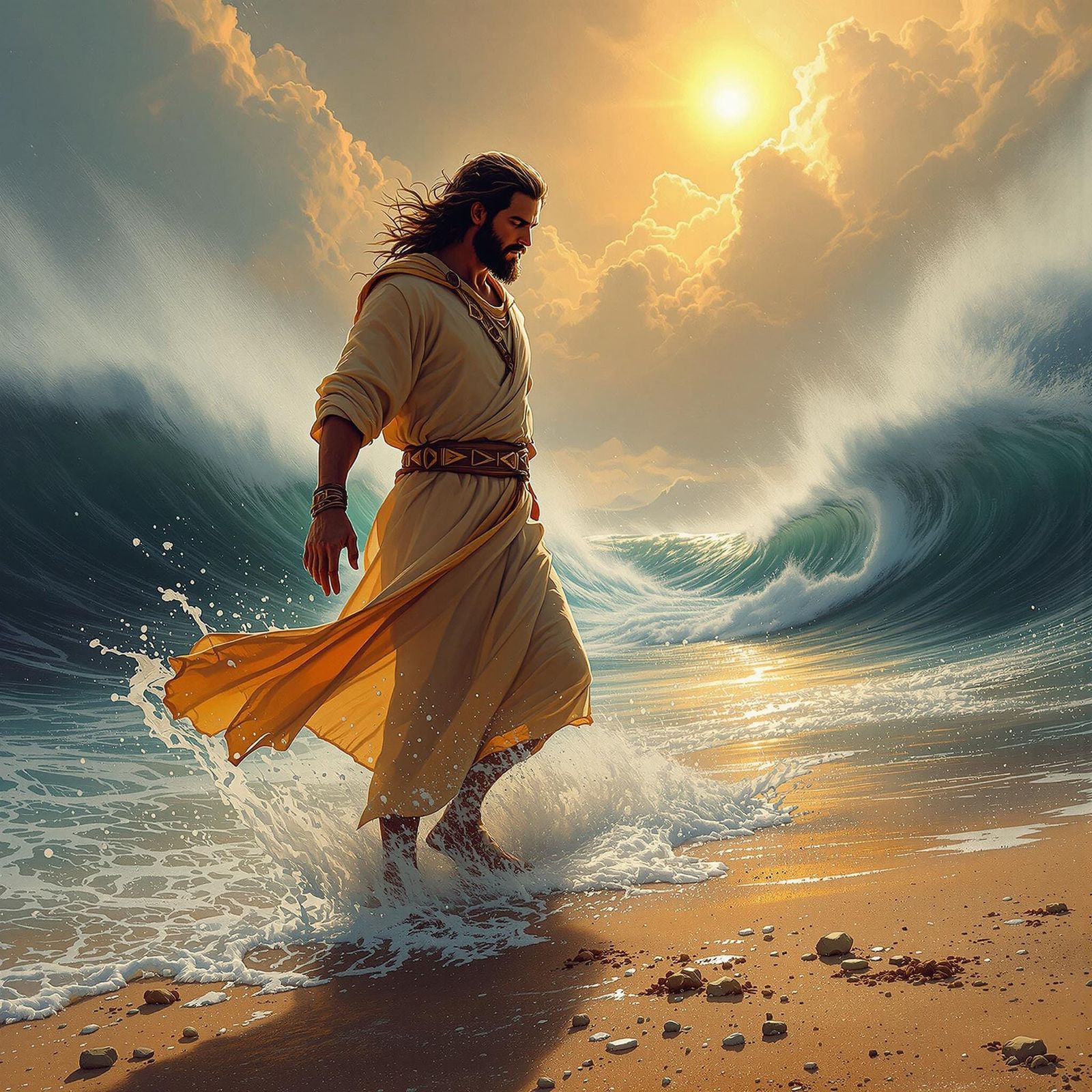 Moisés Crosses the Red Sea in Epic Splendor - AI Art