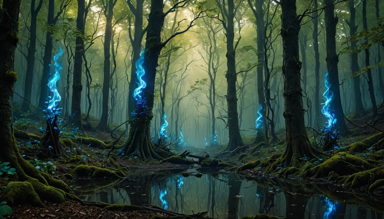 Forest Wisps - AI Generated Artwork - NightCafe Creator