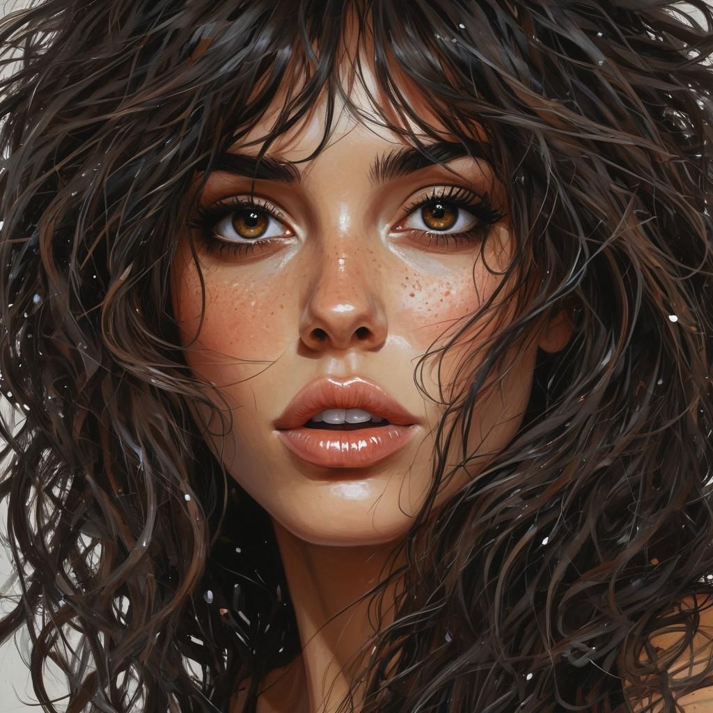 Brunette beauty - AI Generated Artwork - NightCafe Creator