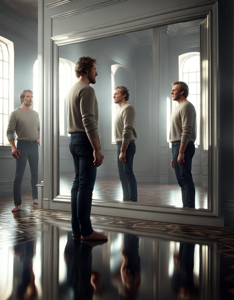 The man in the mirror - AI Generated Artwork - NightCafe Creator