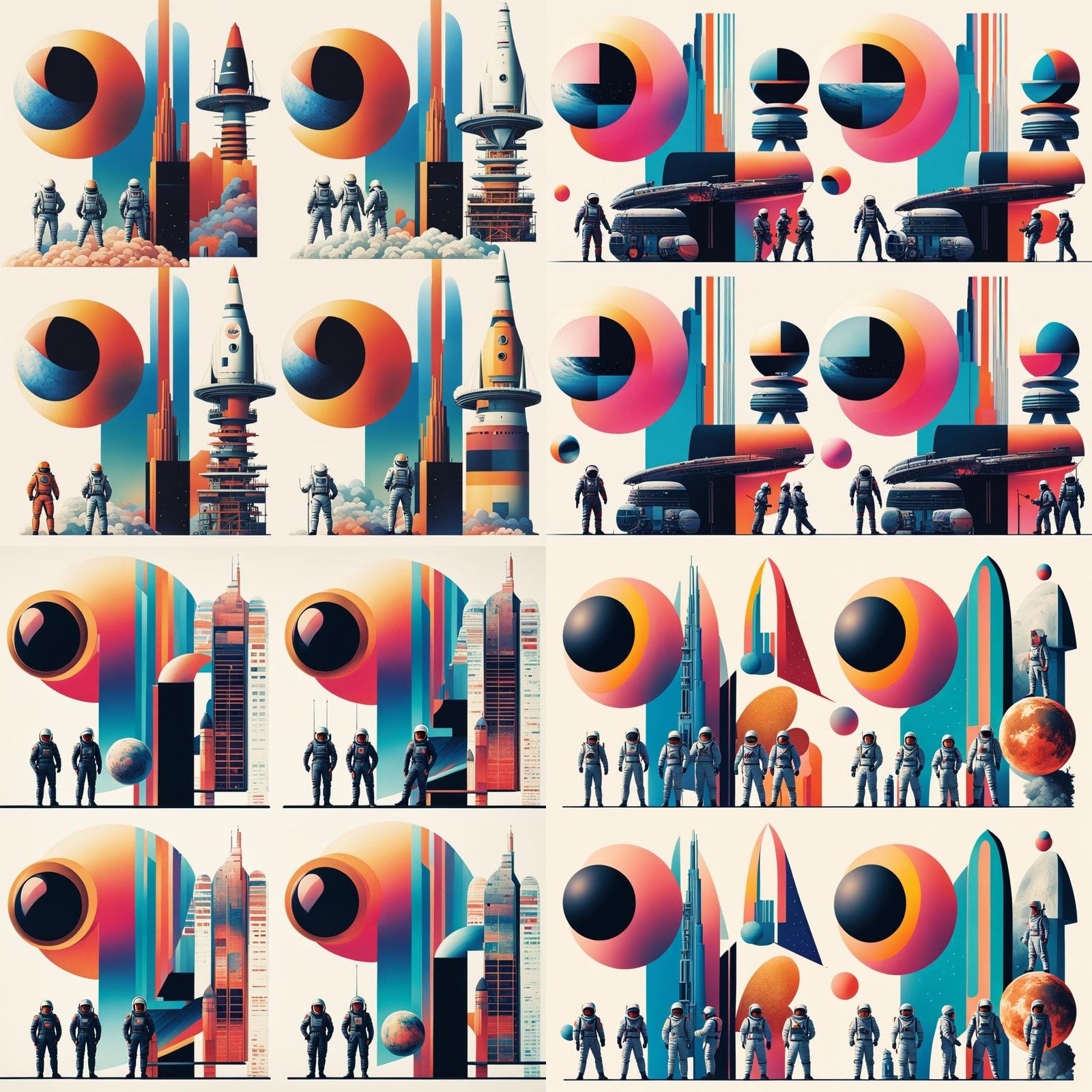 colourful graphic faded design science fiction Nasa astronauts Epic ...