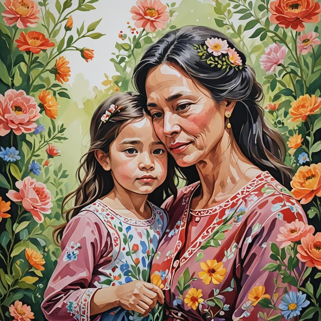 Mother and daughter - AI Generated Artwork - NightCafe Creator