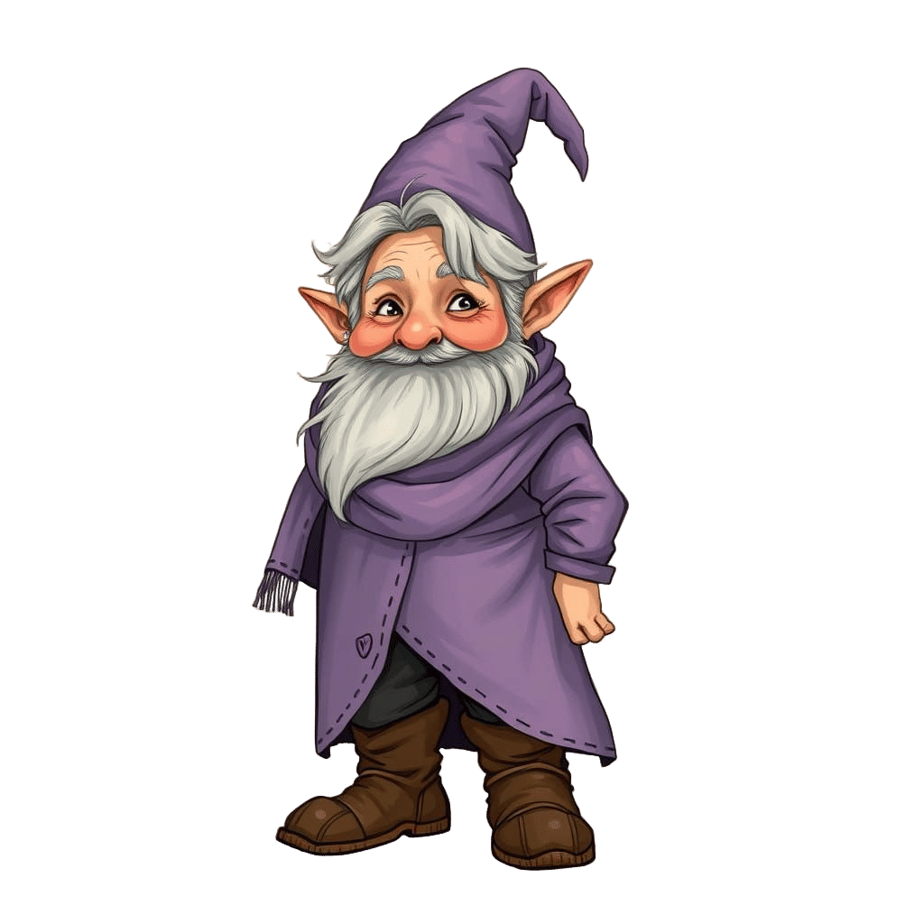 Whimsical Gnome Goddess in Lavender Robes and Pais... - AI Art