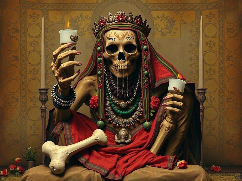 Aghori rituals and symbolism - Mystical Skeleton in Dark Sur...