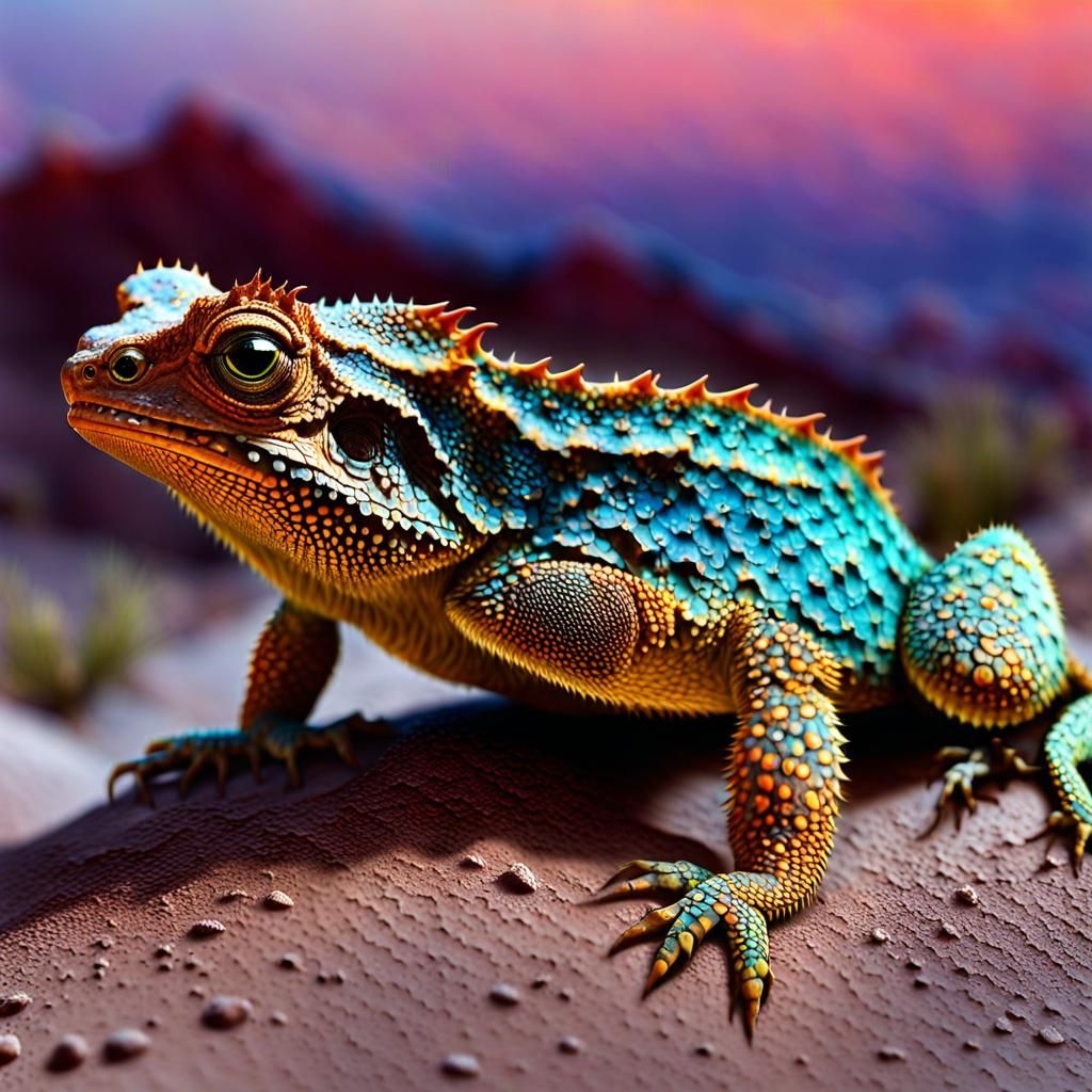 Desert Horned Toad Lizard - AI Generated Artwork - NightCafe Creator