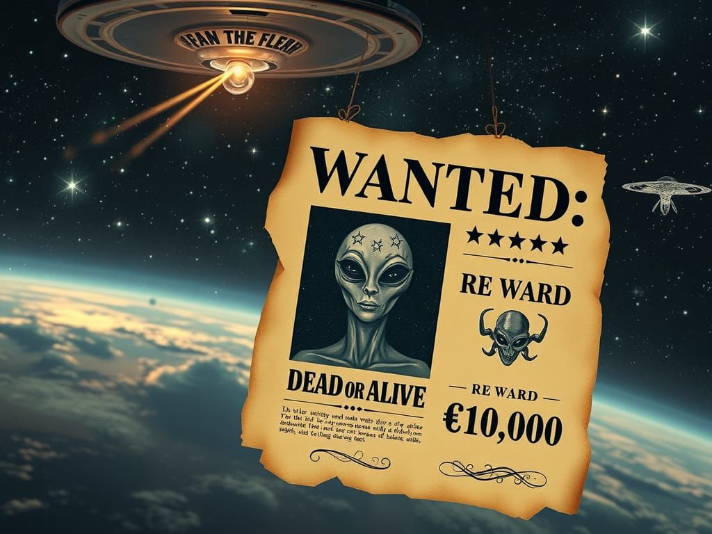 Alien Wanted Poster - AI Generated Artwork - NightCafe Creator