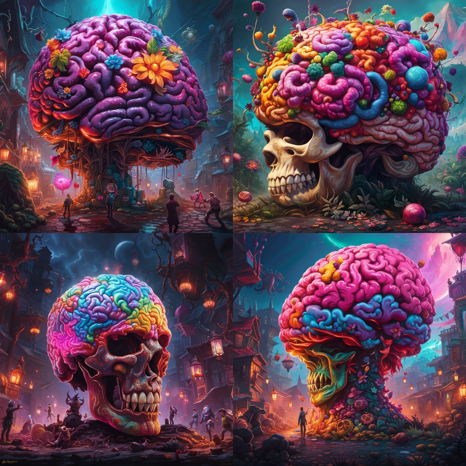 Isolated Hedonism ; grotesque human brain. Nightmare, unreal engine ...