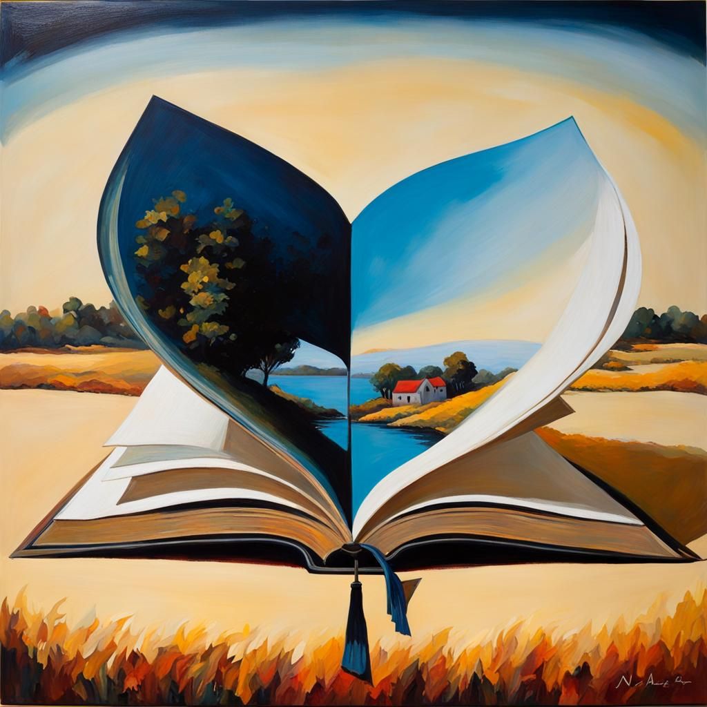 "Silent pages turn, Ink-stained tales of bygone days, History echoes ...