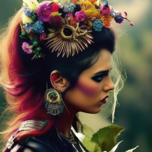 Oh, I wish I was a punk rocker with flowers in my hair. - AI Generated ...