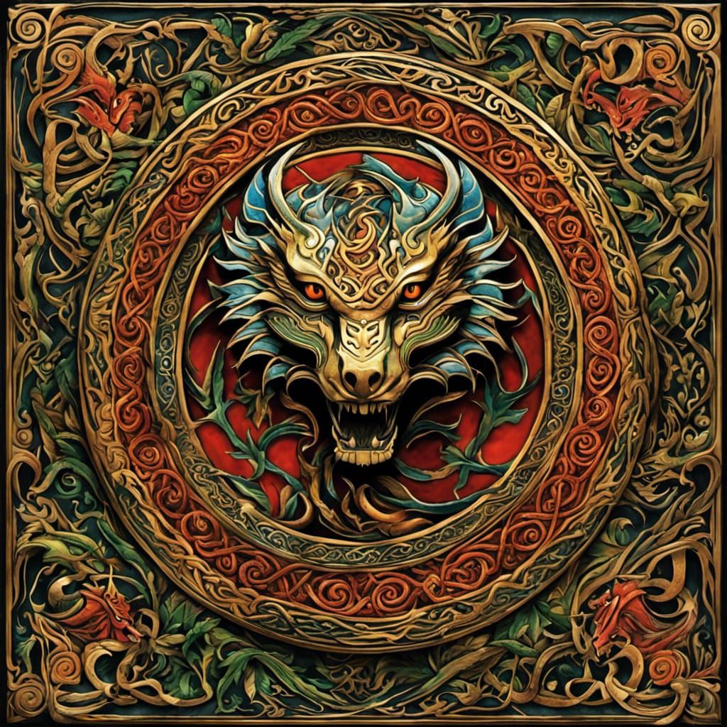 Ancient Medieval Celtic Art Dragon - AI Generated Artwork - NightCafe ...