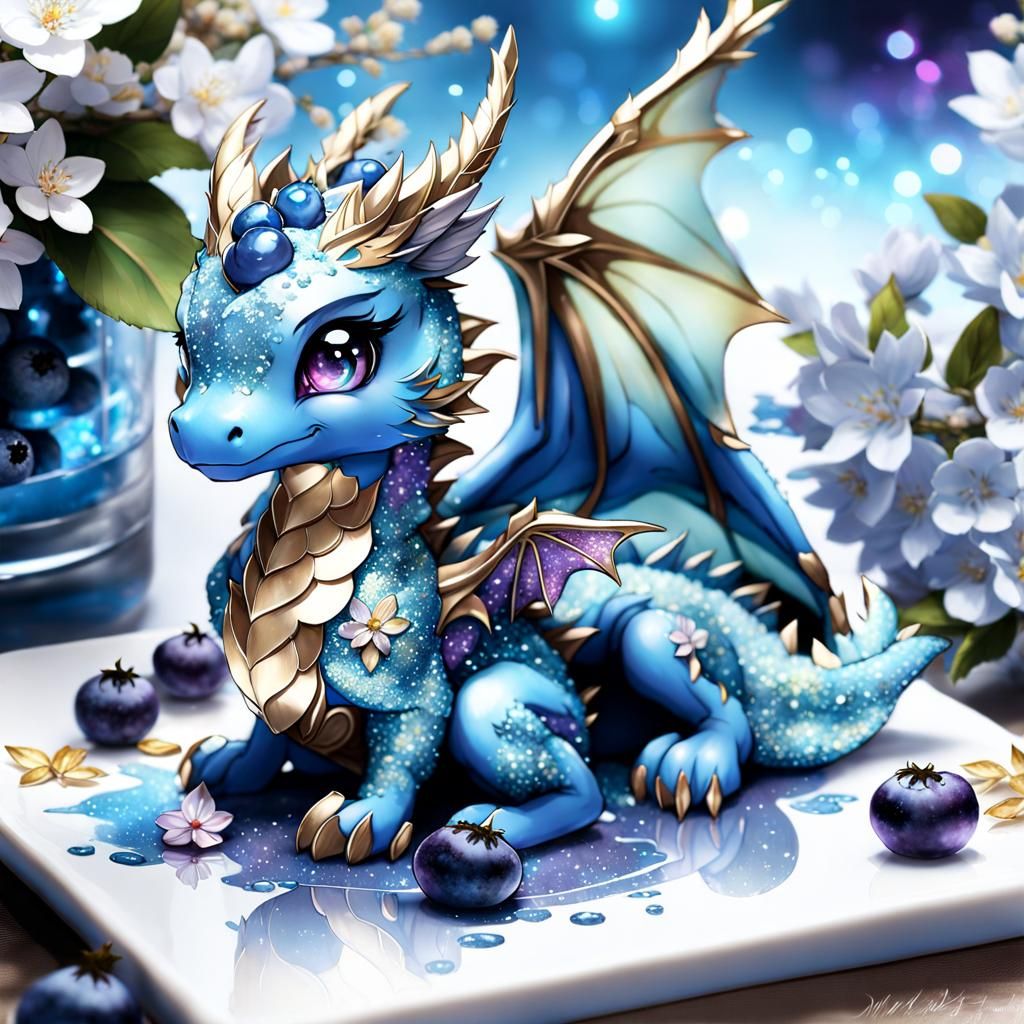 Blueberry Dragon - AI Generated Artwork - NightCafe Creator