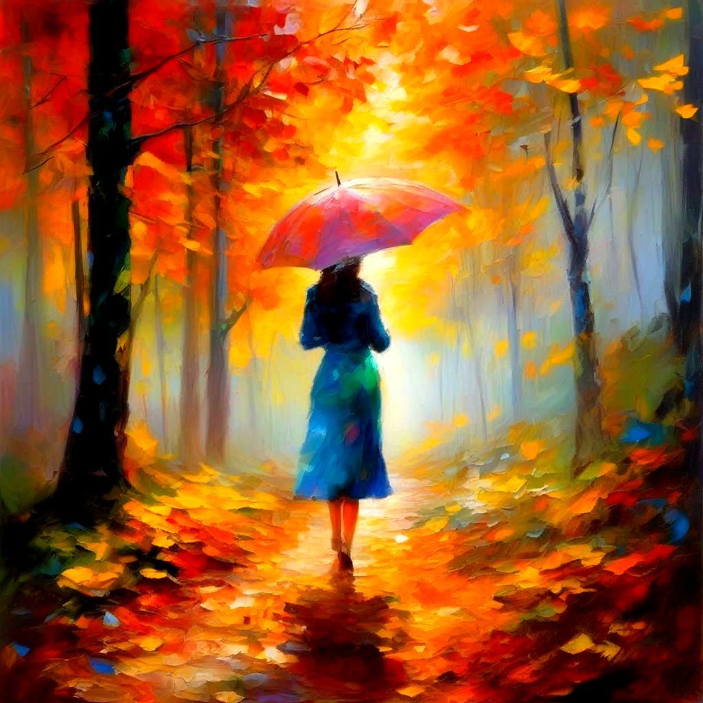 Surreal Autumn Forest Scene in Ultra-Detailed Impr... - AI Art