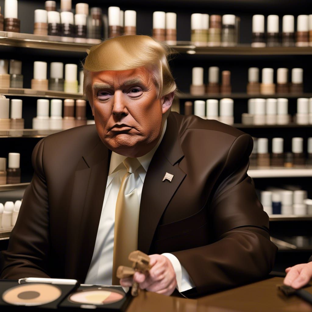 Donald Trump Applying Makeup - AI Generated Artwork - NightCafe Creator