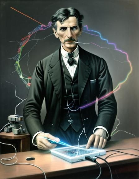 (rainbow color image:1,5) Nikola Tesla: Inventor, electrical engineer ...