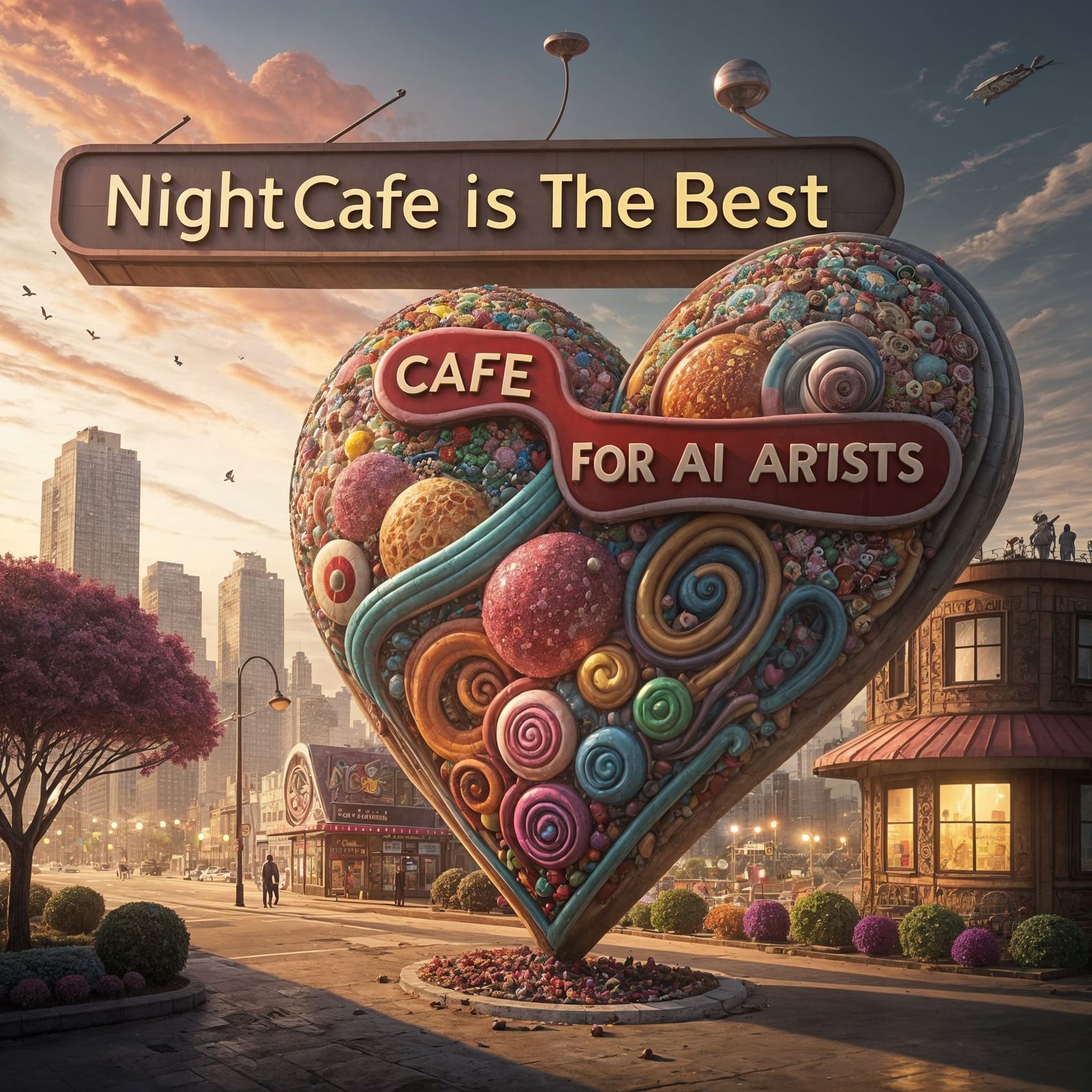 Conversation Hearts - Surrealist Candy Sculpture with Heart-...