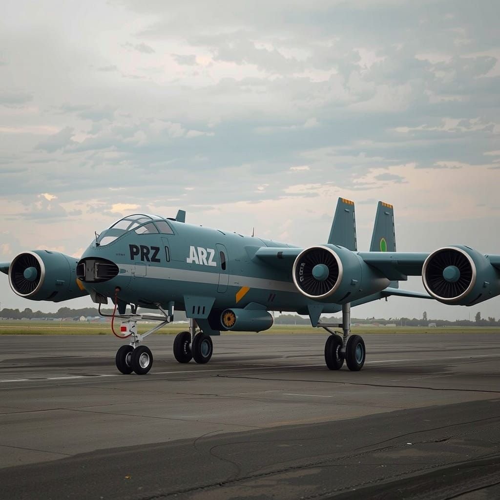 Dark Blue and Green Armoured War UAV Drone in Hype... - AI Art