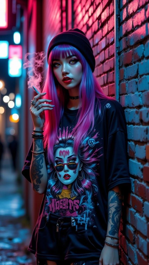 Pink Haired Punk - Gritty Urban Punk Chic