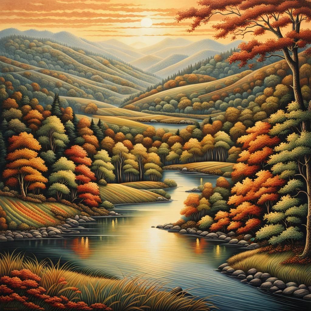 A meticulously carved, plenty of color drawing that portrays a ...