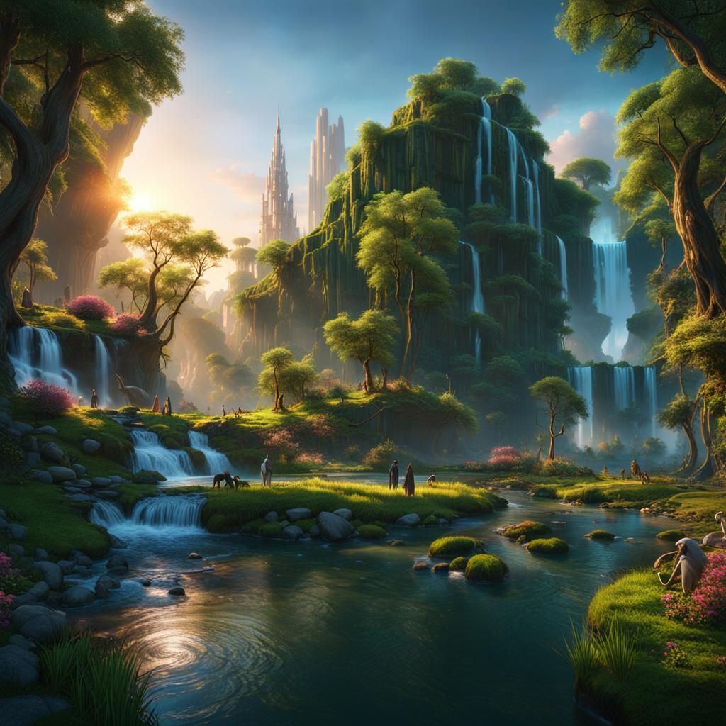 A utopian society - AI Generated Artwork - NightCafe Creator