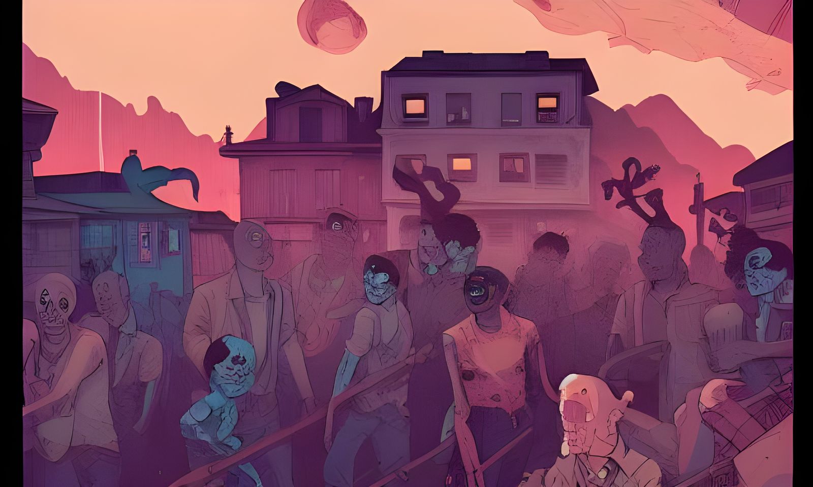 A purple zombie apocalypse - AI Generated Artwork - NightCafe Creator