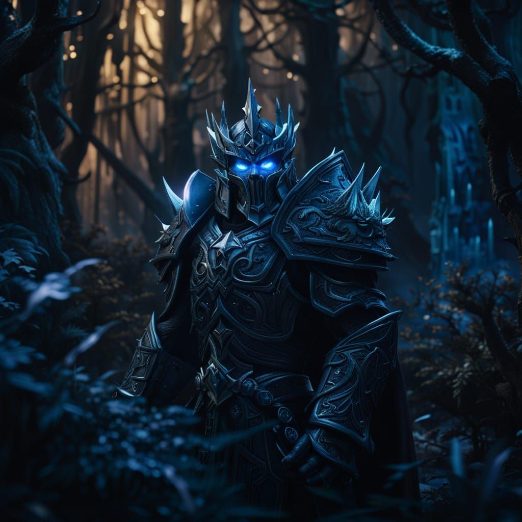 A Lich King in a dark forest - AI Generated Artwork - NightCafe Creator