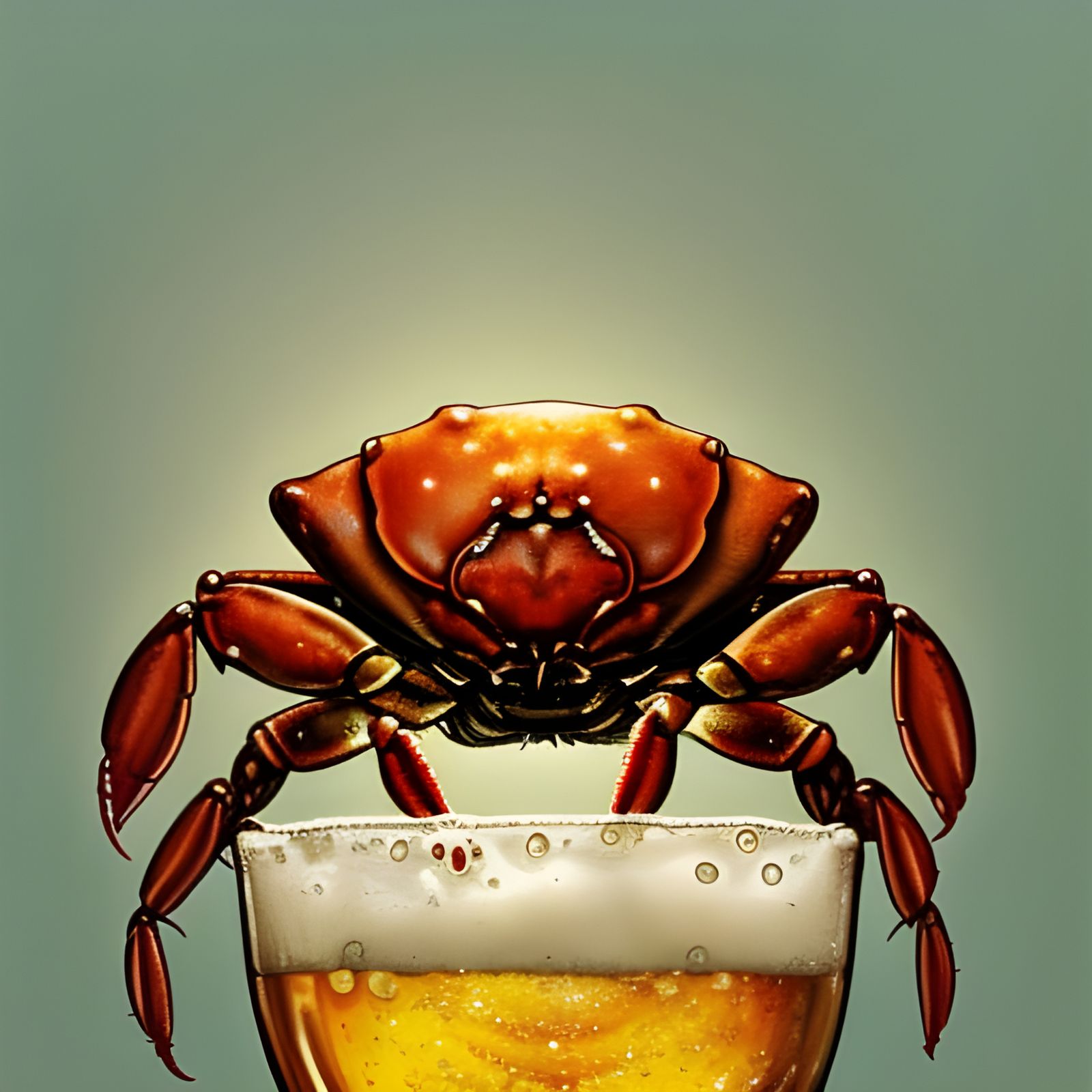 The Drunken Crab On a Beer Pint - AI Generated Artwork - NightCafe Creator