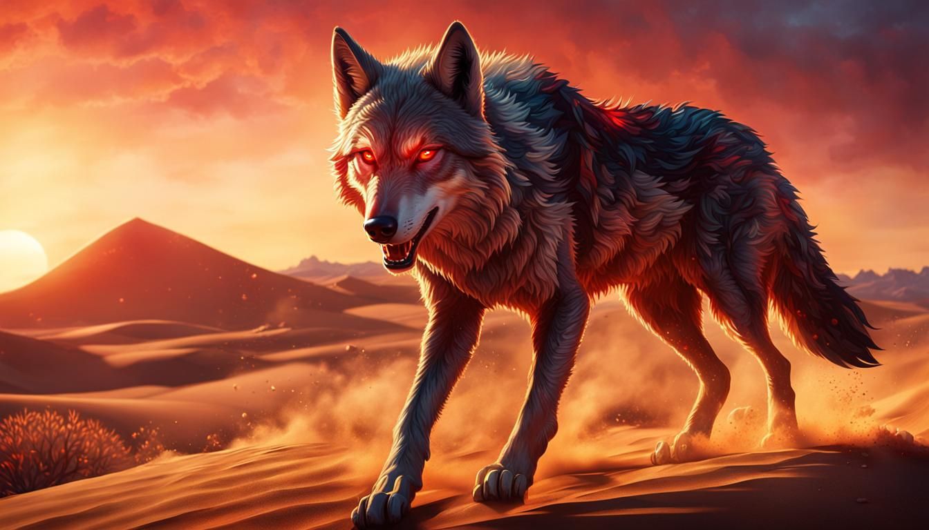 Desert Wolf - AI Generated Artwork - NightCafe Creator