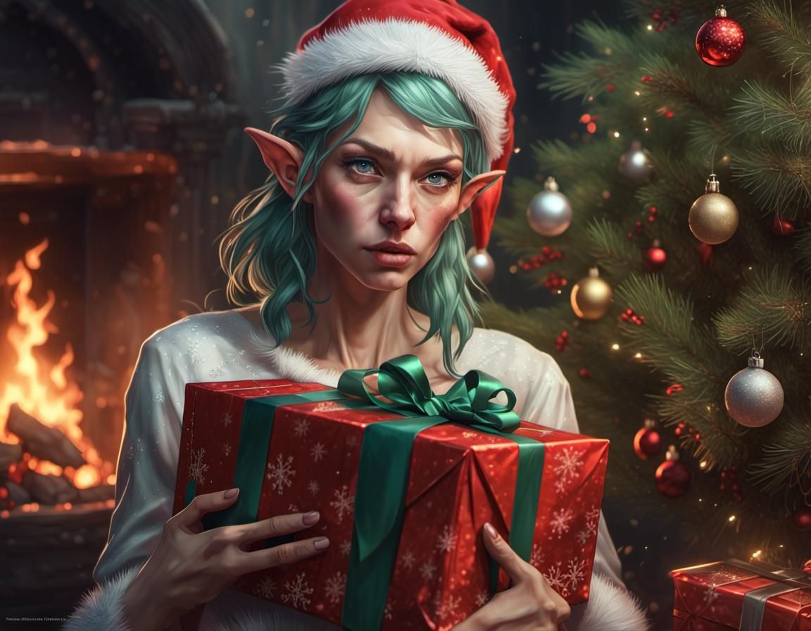 Christmas Elf Stealing the Presents - AI Generated Artwork - NightCafe ...