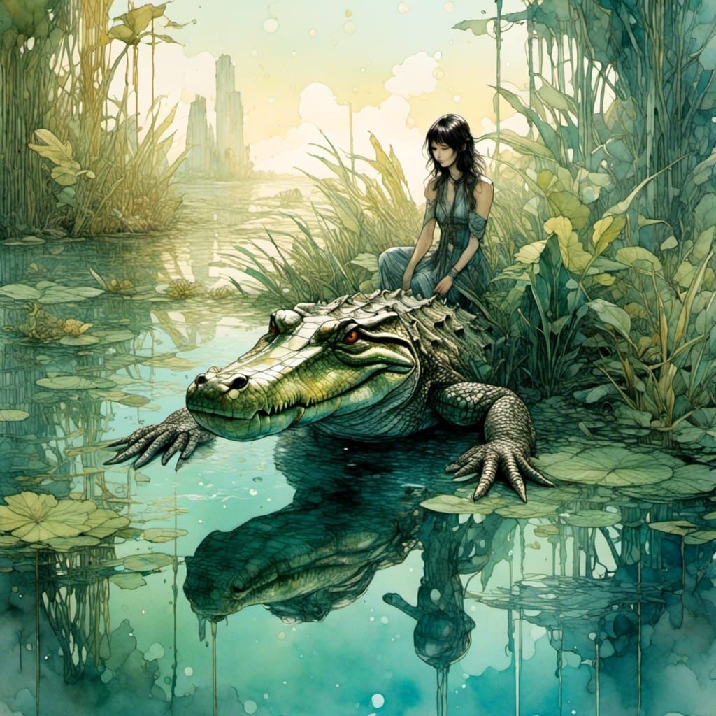 Crocodile Queen - AI Generated Artwork - NightCafe Creator