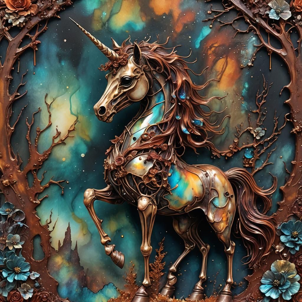 corroded soul dark rust unicorn - AI Generated Artwork - NightCafe Creator