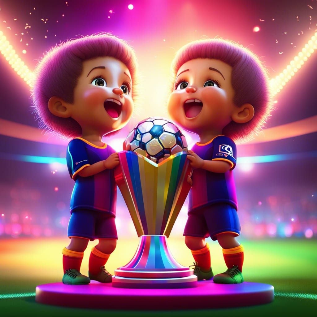 cute baby soccer players - AI Generated Artwork - NightCafe Creator